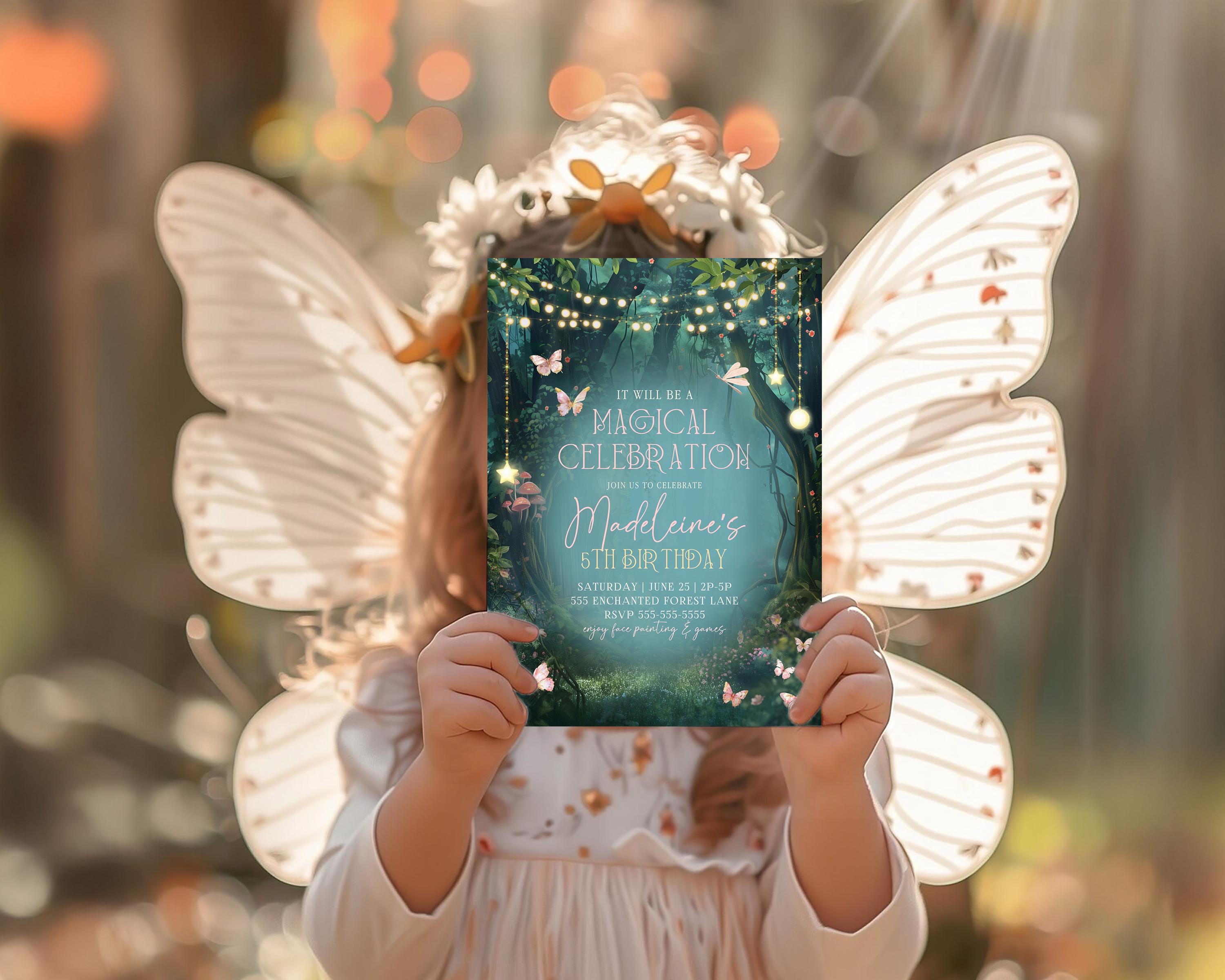 Editable Enchanted Forest Table Sign Fairy Garden Birthday Decor ...