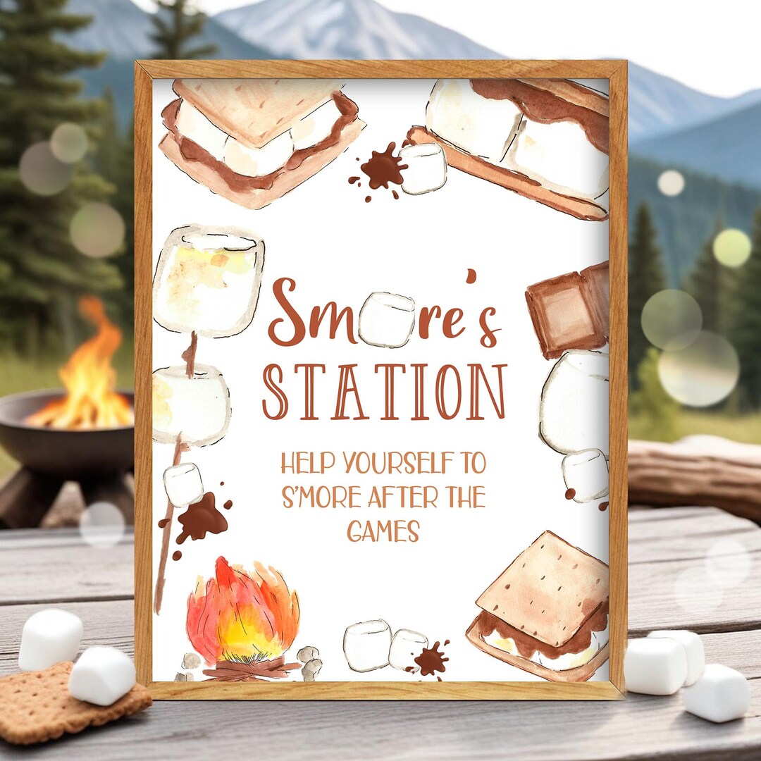 Editable Smores Custom Sign Template Printable Smores Station Sign ...