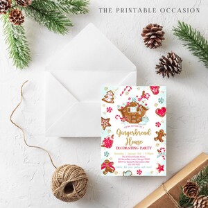 EDITABLE Gingerbread House Decorating Party Invitation Gingerbread ...