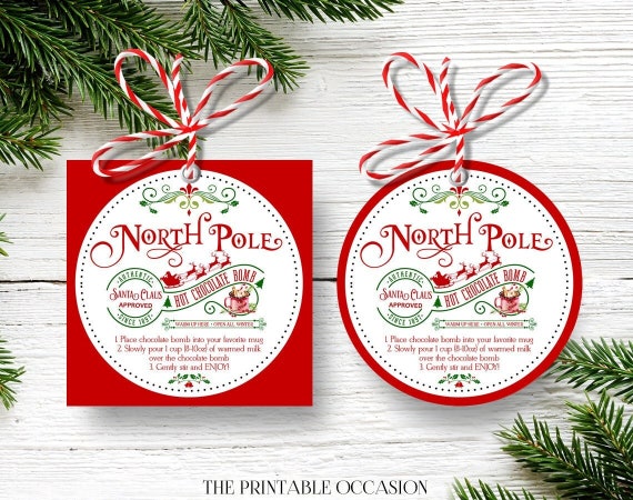 EDITABLE Hot Chocolate Bomb Tags Printable Christmas Hot Chocolate Bomb ...