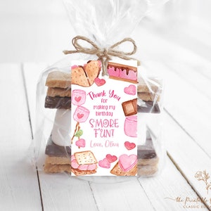 EDITABLE S'mores Birthday Thank You Tags Favor Tags Smore Fun S'mores ...