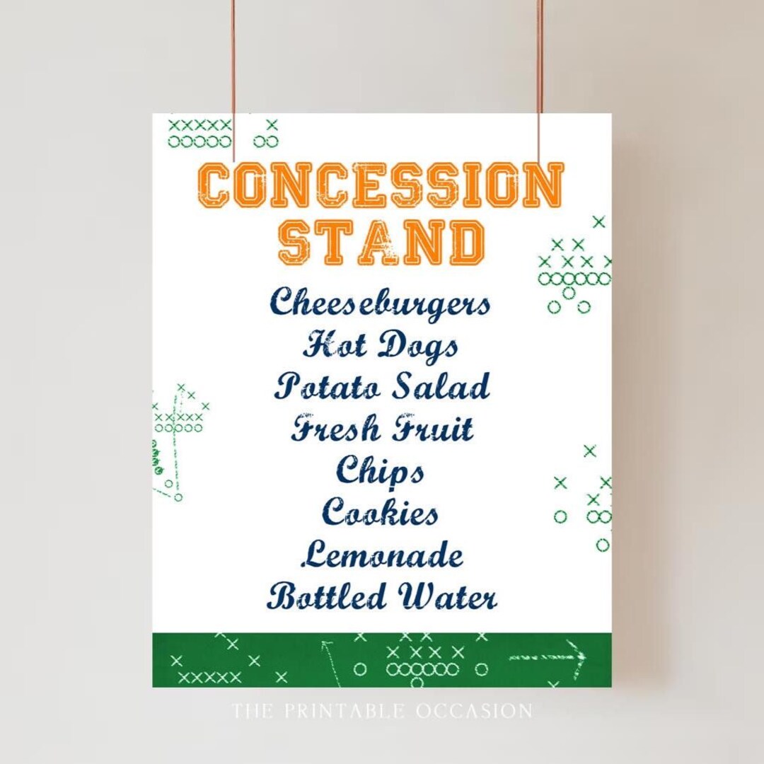 Editable All Sports Concessions Sign Printable Canva Template Boys ...