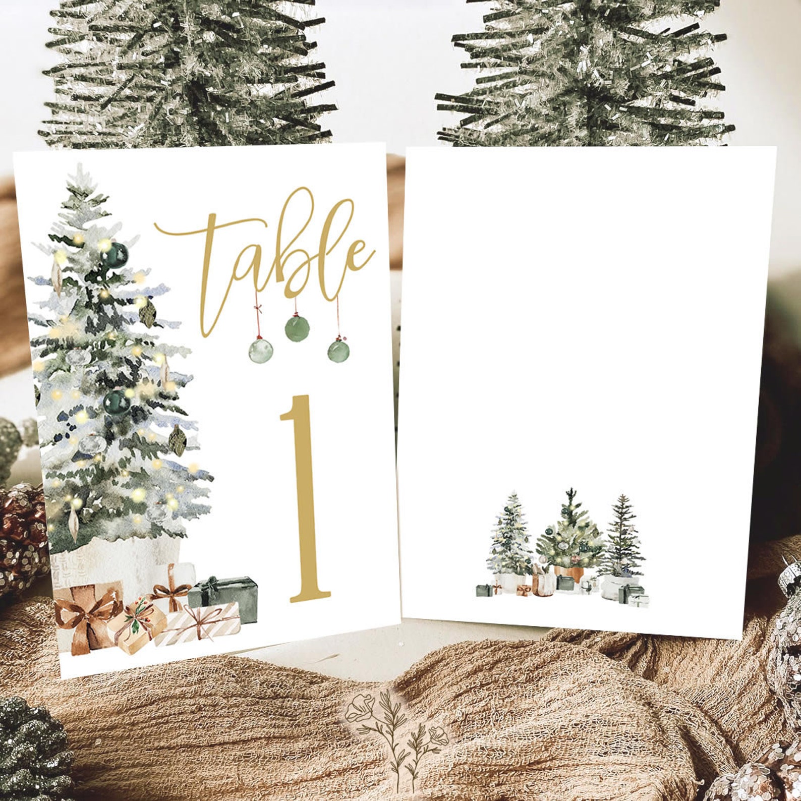 Christmas Party Table Numbers Template Christmas Wedding Dinner Table ...