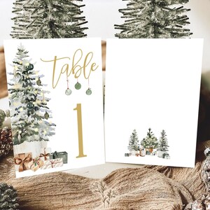 Christmas Party Table Numbers Template Christmas Wedding Dinner Table ...