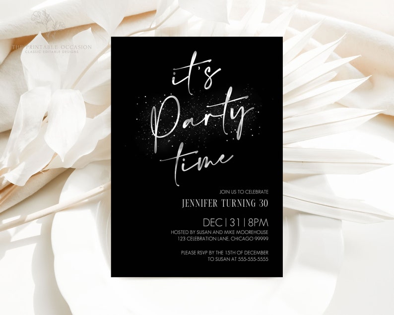 It's Party Time Evite & Printable Invitation Template - Etsy
