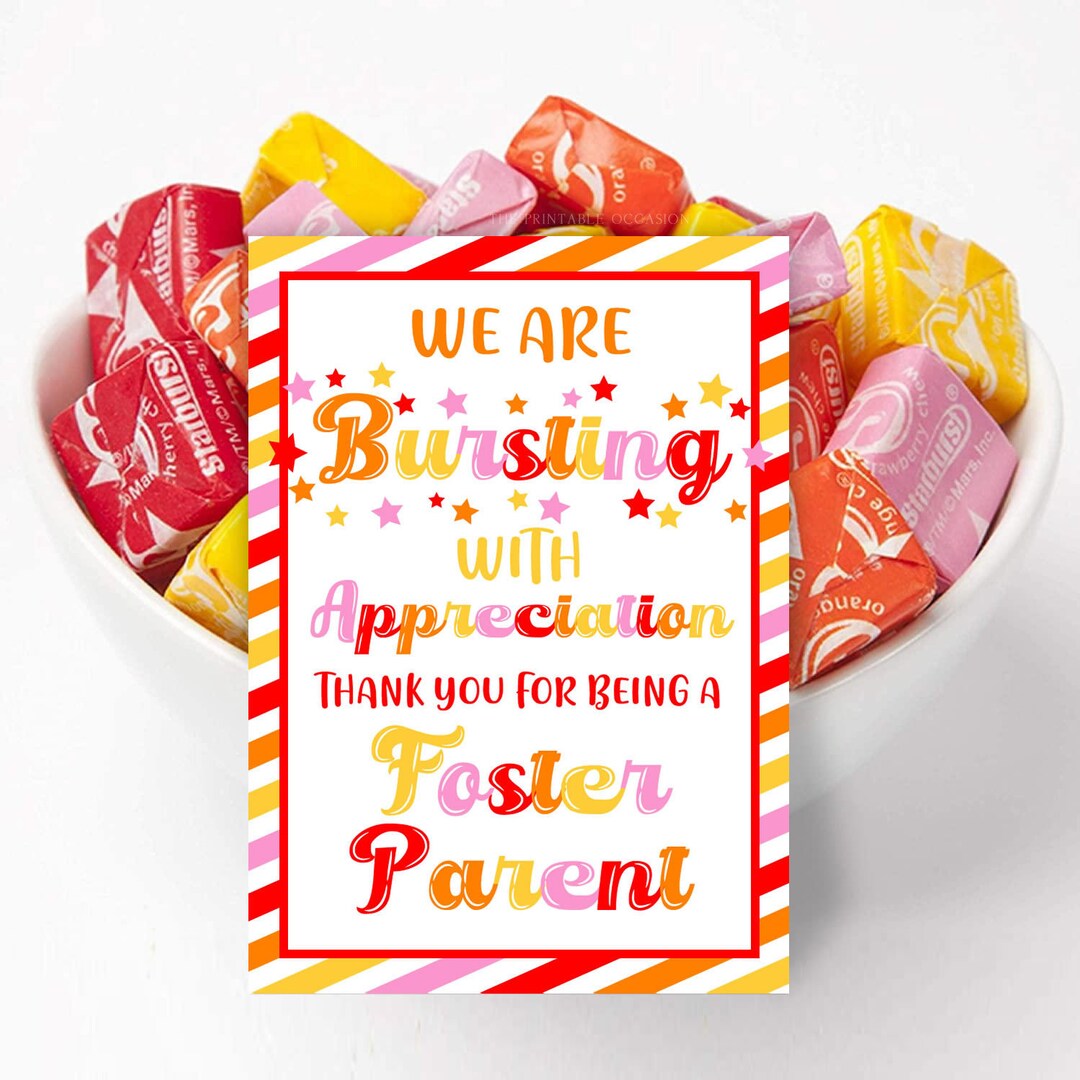 Foster Parent Appreciation Printable Tag Foster Parent Thank You Star ...