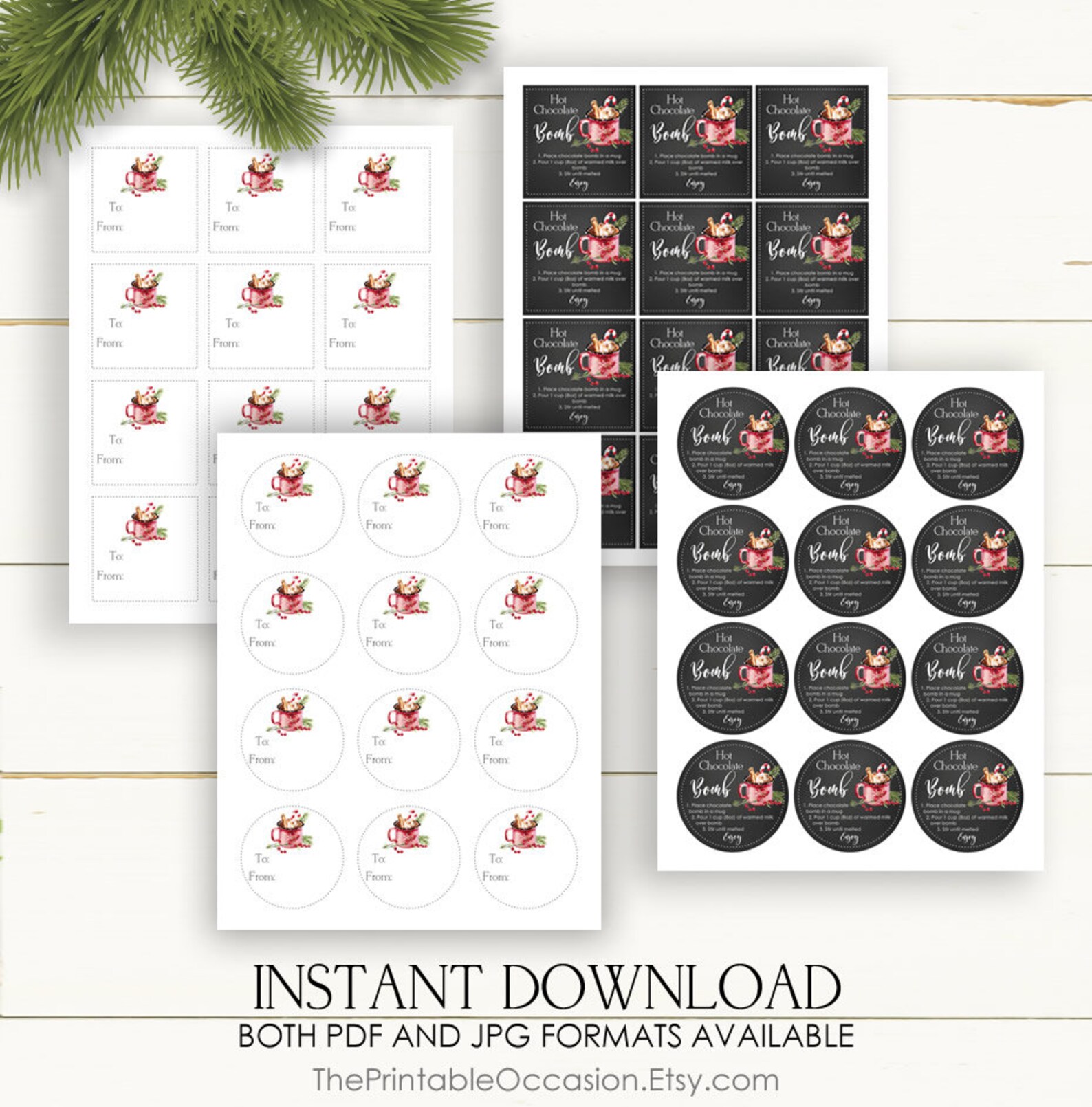 Hot Chocolate Bomb Tag Christmas Hot Chocolate Bomb Tag Winter - Etsy