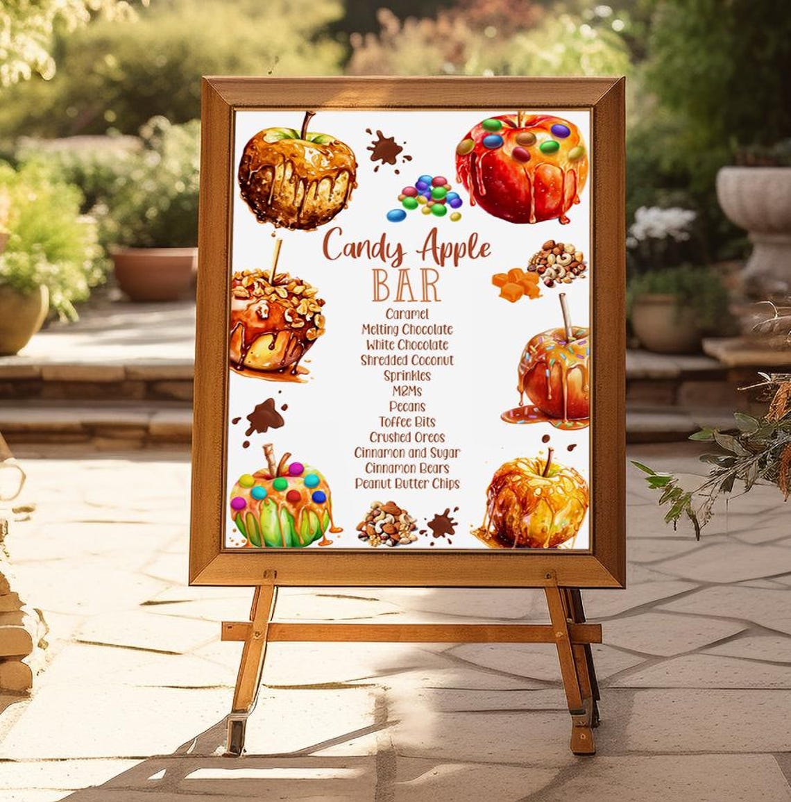 Editable Caramel Apple Bar Menu Sign Candy Apple Bar Sign Caramel Apple ...