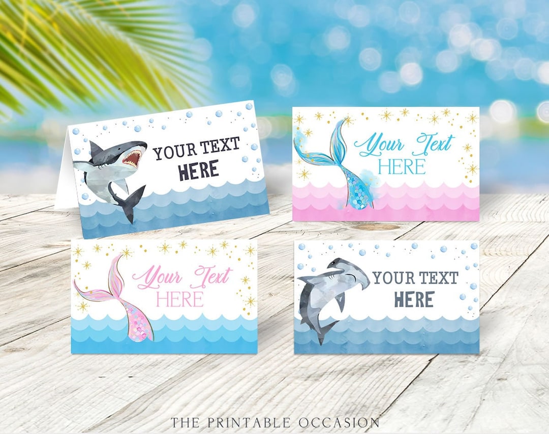 Buy EDITABLE Shark and Mermaid Food Tents Printable Sharks and Mermaids ...