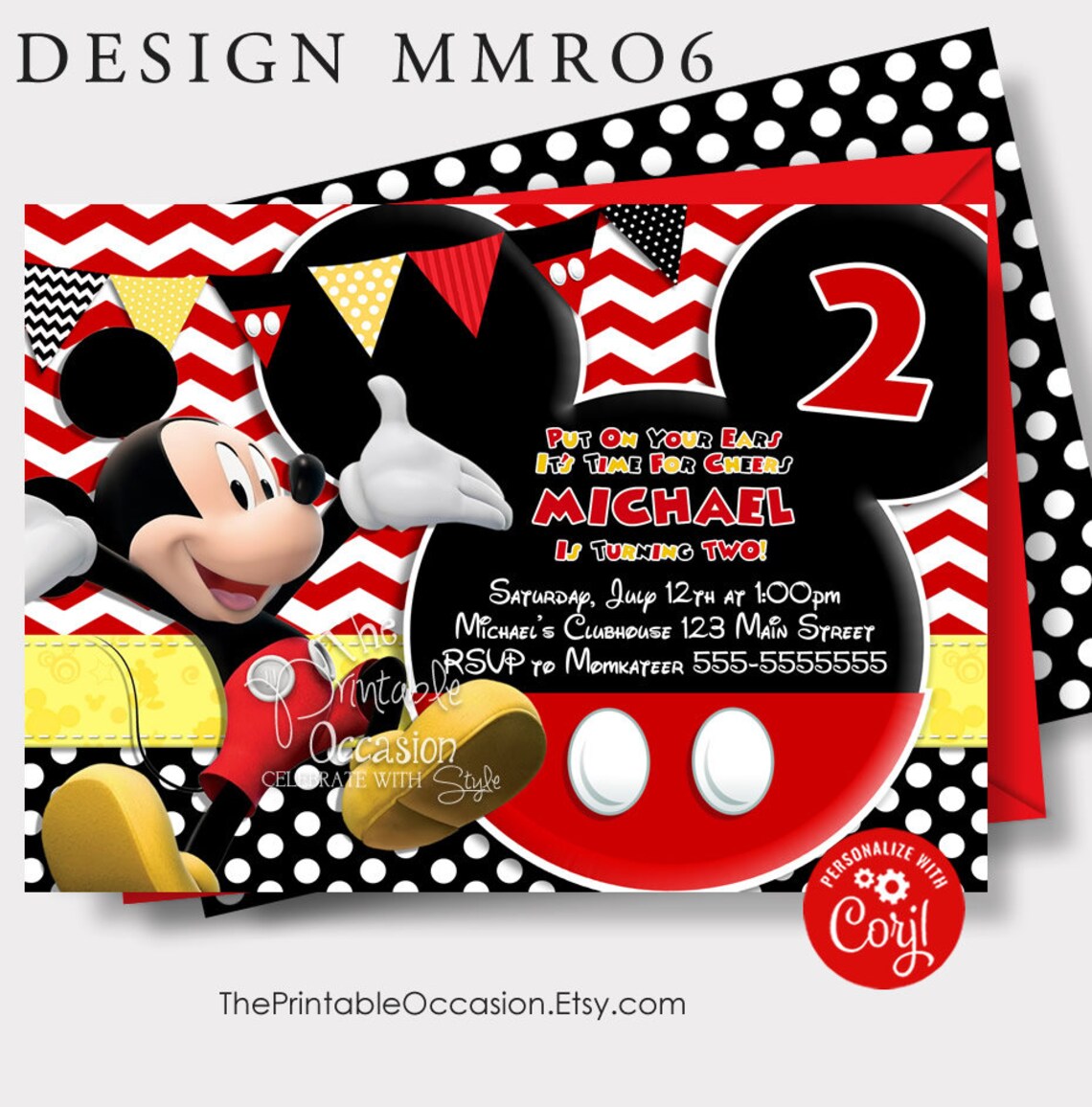 EDITABLE Mickey Mouse Invitation Template Mickey Mouse | Etsy