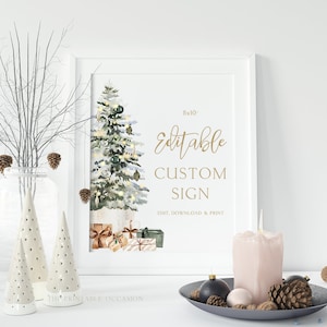 Editable Christmas Custom Sign, Printable Christmas Sign Template, 8x10 ...