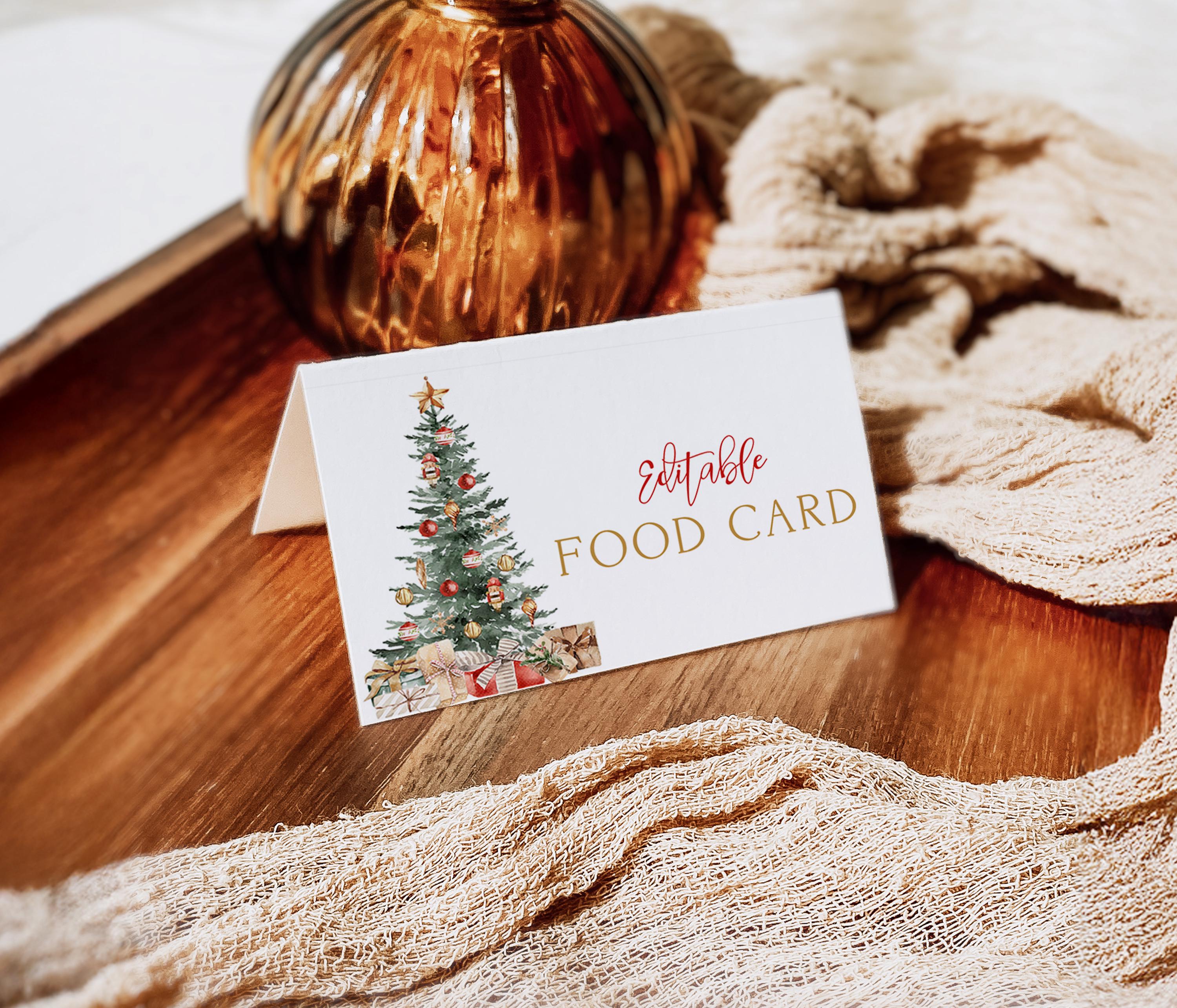 Editable Christmas Buffet Labels Printable Holiday Food Cards Christmas ...
