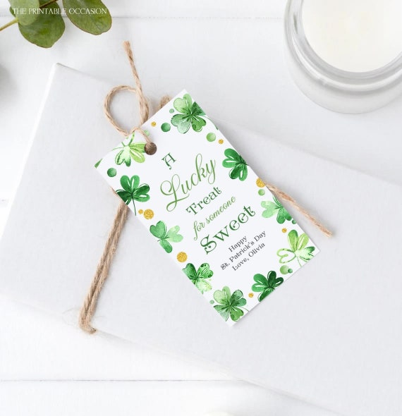 Printable St. Patrick's Day Tag, St. Patrick's Day Gift Tags, Editable ...