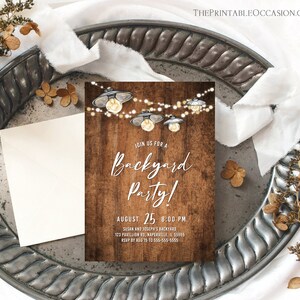 Rustic Backyard Party Invitation Template BBQ Party - Etsy