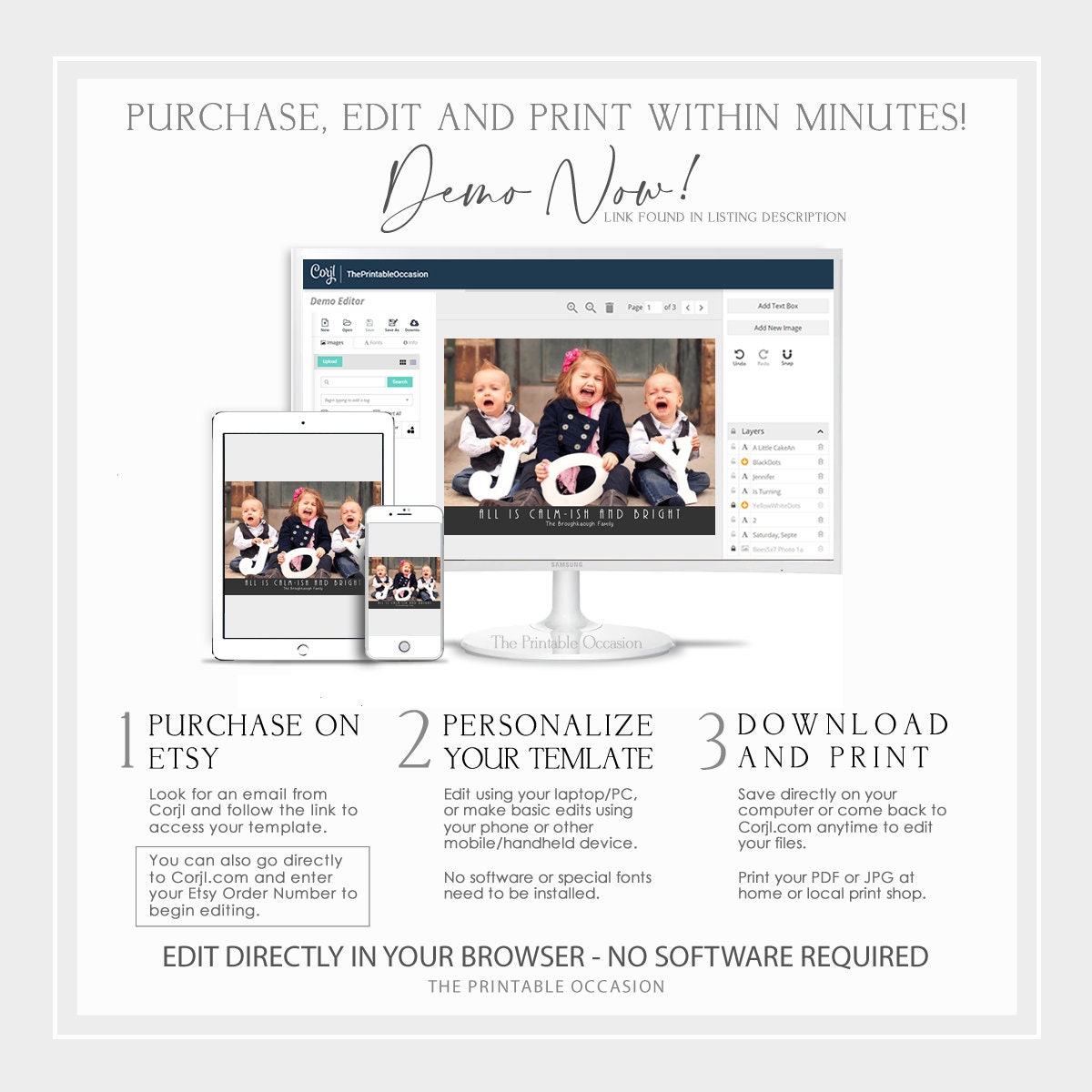 EDITABLE Funny Christmas Card Templates Funny Christmas Photo | Etsy