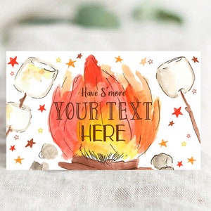 Editable Smores Food Tents Printable Smores Food Tents Cards Birthday ...
