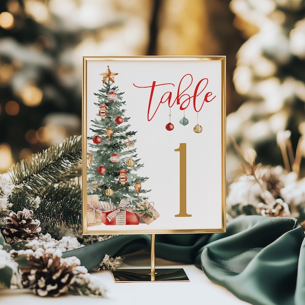 Christmas Table Numbers Printable - Etsy