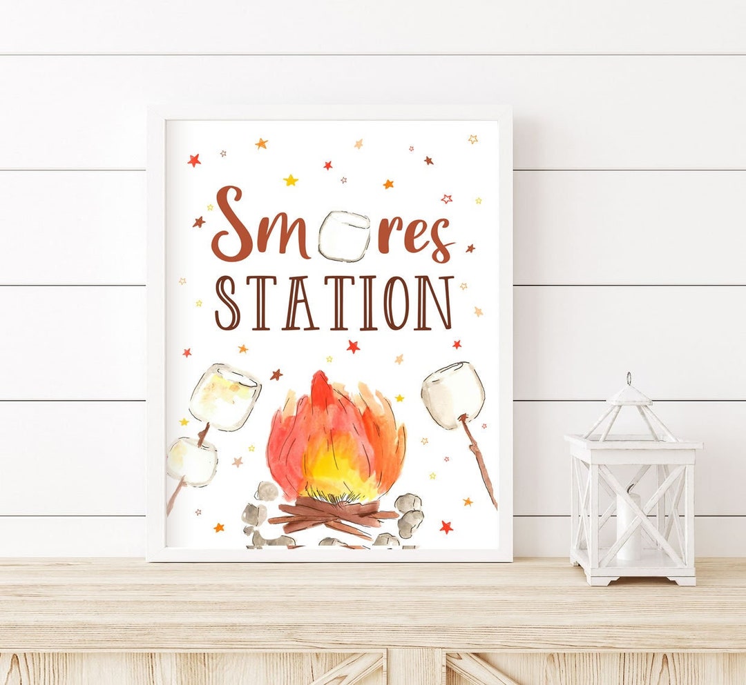 PRINTABLE Smores Station Table Sign Printable Smores Station Party Food ...