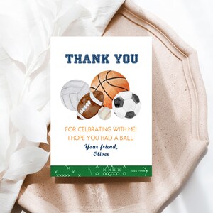 Editable All Sports Thank You Card Template All Sports Thank You Card ...