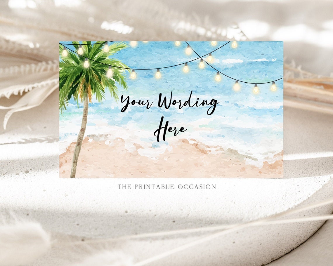 Beach Party Food Labels Editable Beach Party Food Tents Cards - Etsy