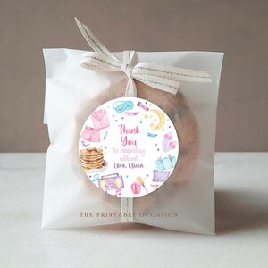 Editable Pancakes and Pajamas Slumber Party Thank You Tags Sleepover ...