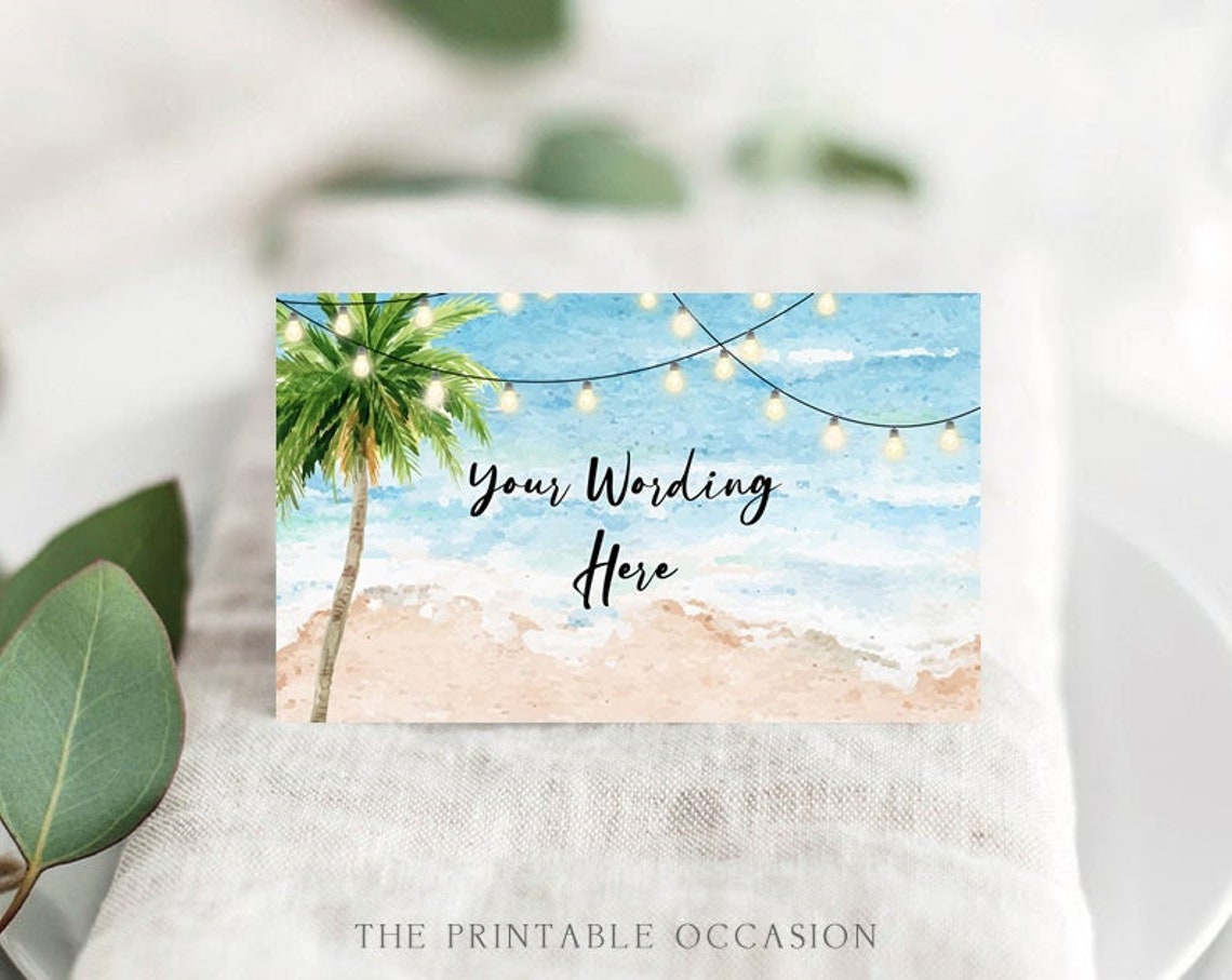 Beach Party Food Labels Editable Beach Party Food Tents Cards - Etsy