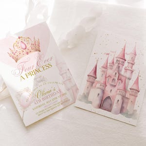 Editable Four Ever A Princess Invitation Canva Template Editable 4th ...