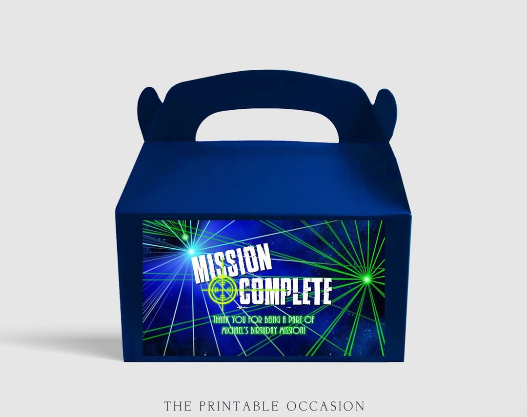 Laser Tag Gable Box Label 'mission Complete' Laser Tag Birthday Party ...