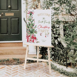 Christmas Welcome Sign Template Editable Holiday Party Welcome Poster ...