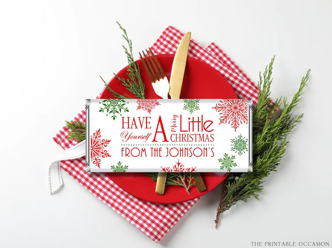 EDITABLE Christmas Candy Bar Wrapper Template, Printable Christmas ...