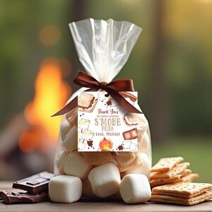 Editable Smores Birthday Thank You Tags Smore Favor Tags Smore Fun ...