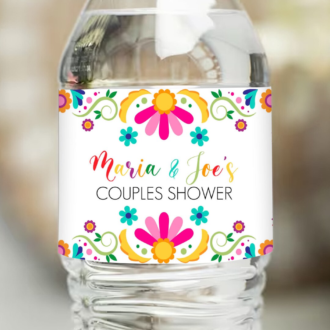 Editable Fiesta Water Bottle Labels Fiesta Couples Shower Taco Bout ...