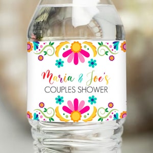 Editable Fiesta Water Bottle Labels Fiesta Couples Shower Taco Bout ...