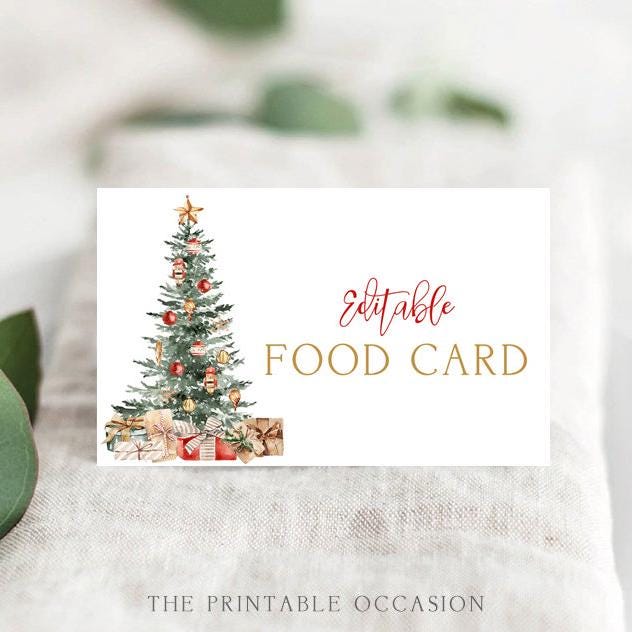 Editable Christmas Buffet Labels Printable Holiday Food Cards Christmas ...
