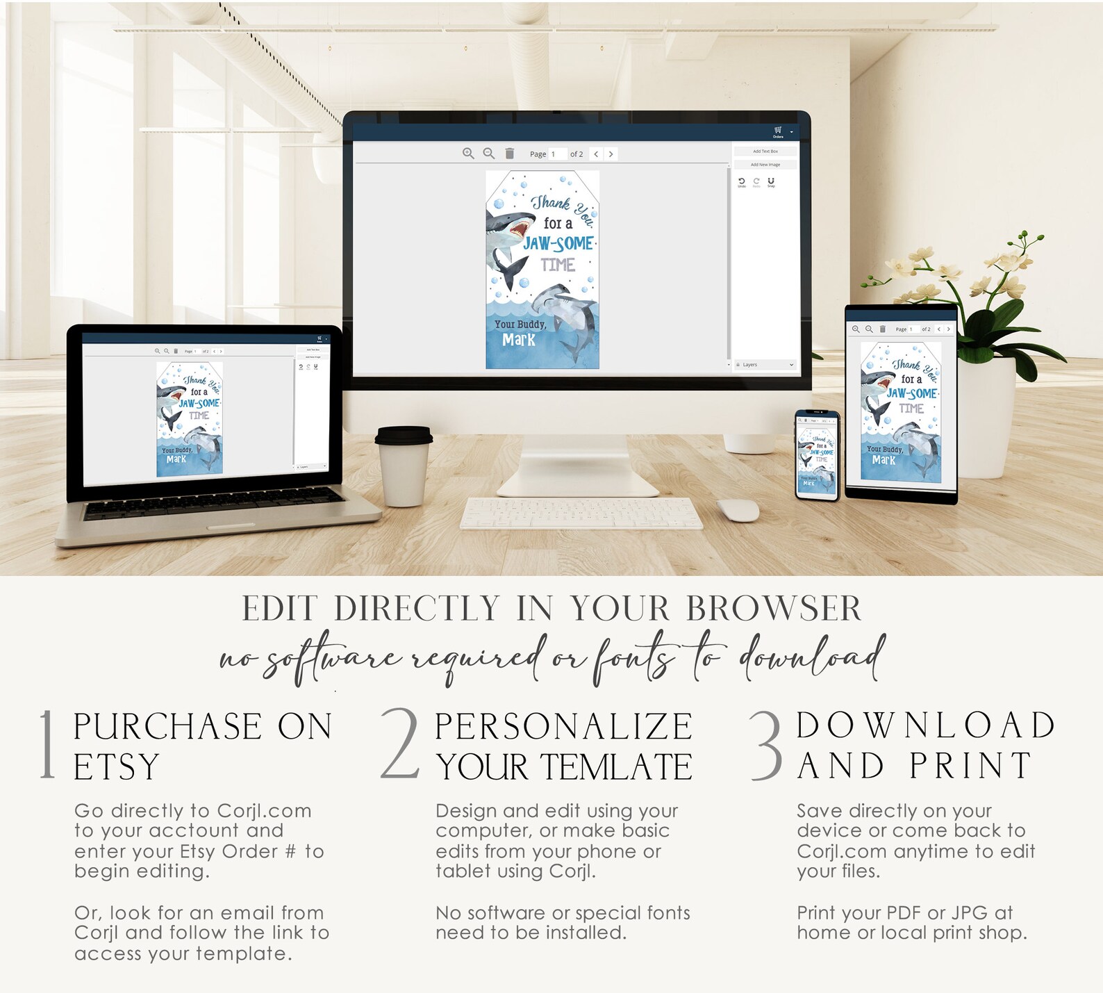 EDITABLE Sharks Cake Pop Tags Printable Cake Pop Tags - Etsy