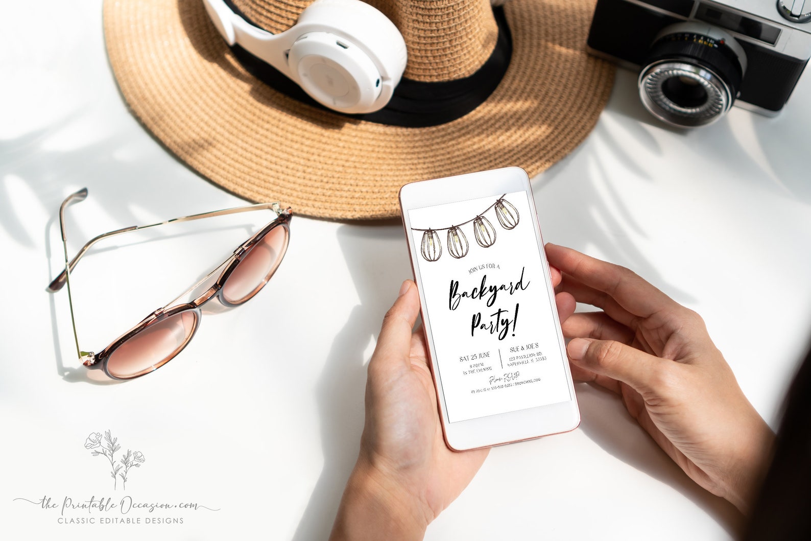 EDITABLE Rustic Backyard Party Invitation Template Backyard - Etsy