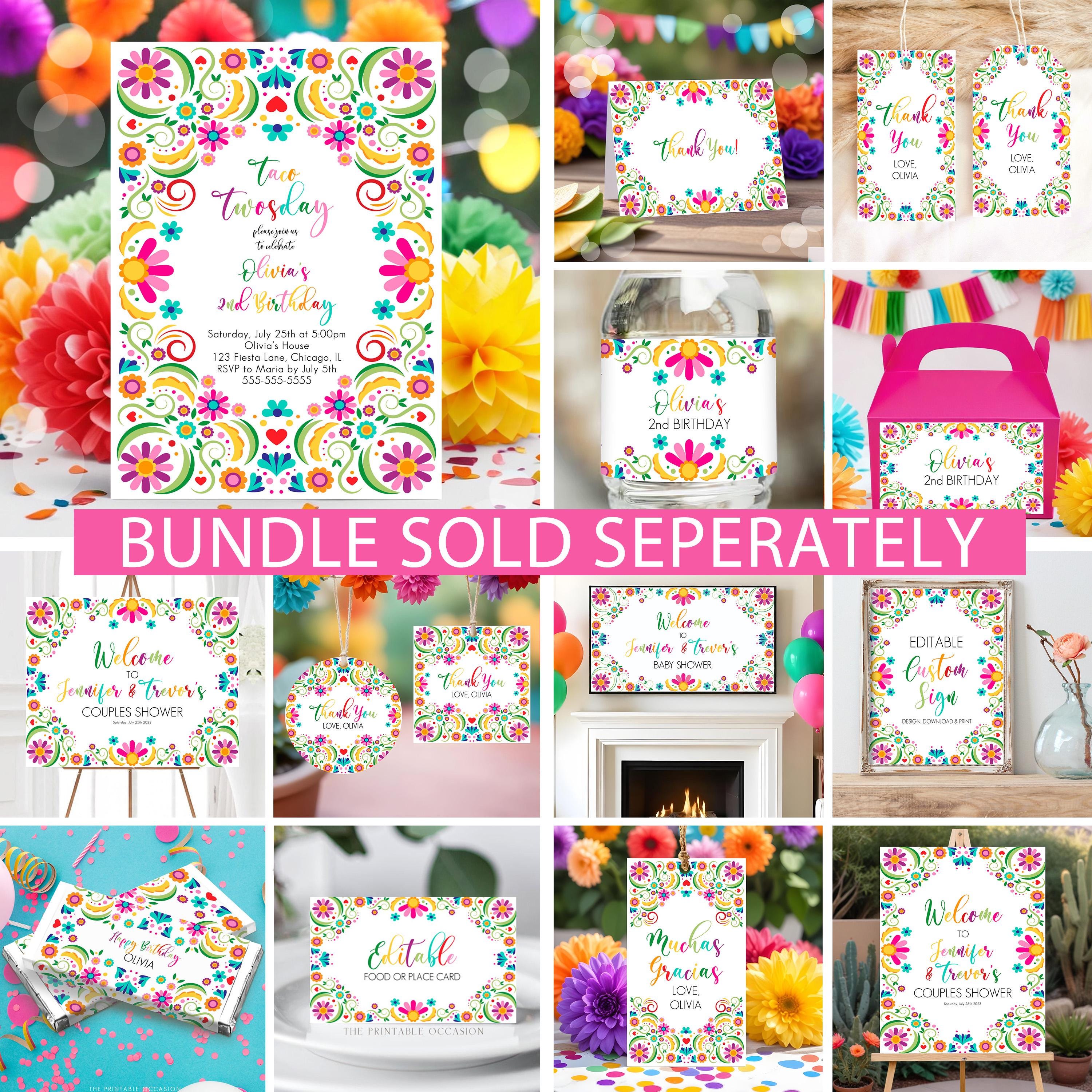 Editable Fiesta Party Theme Favor Tags, Printable Mexico Wedding Gift ...