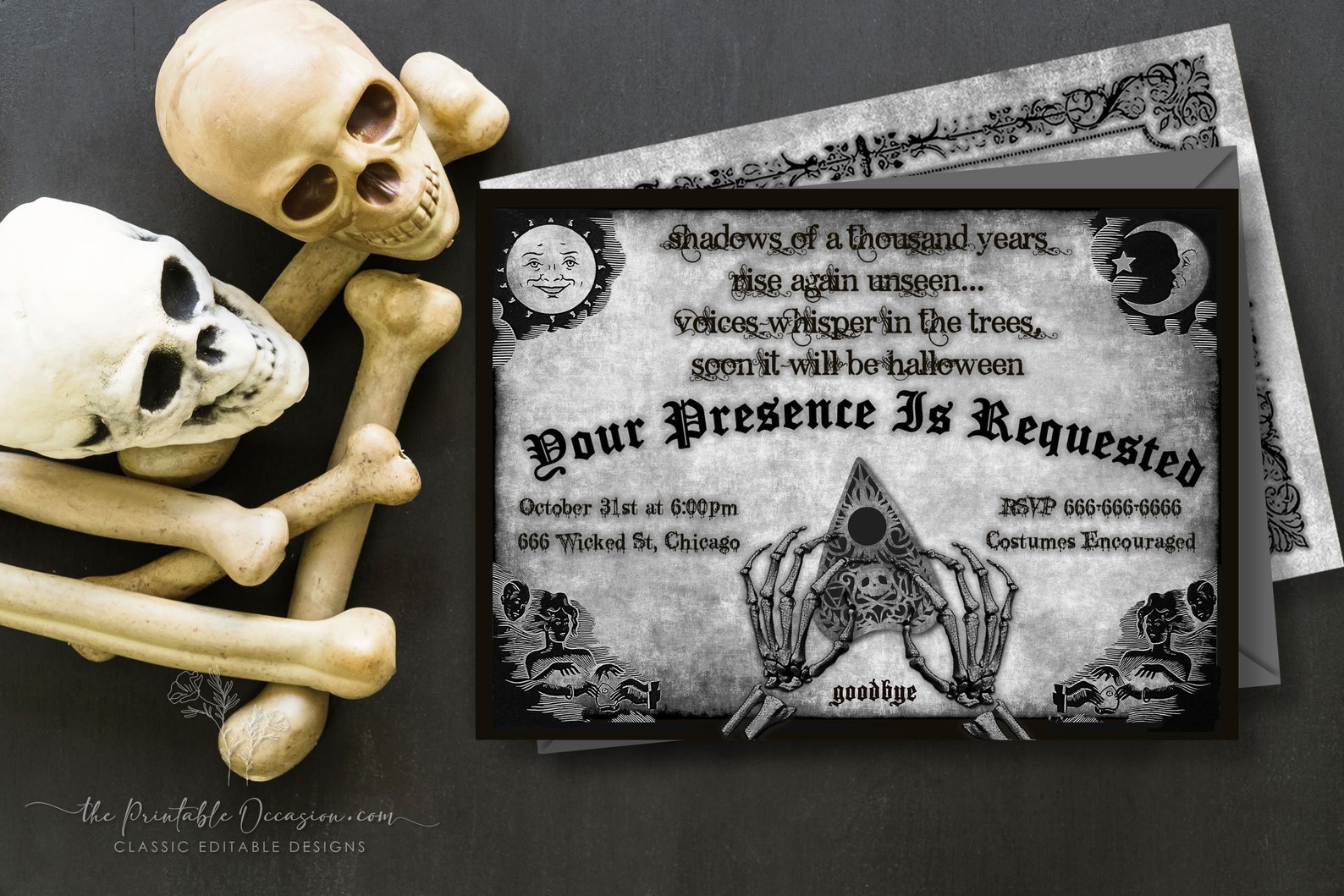 EDITABLE Ouija Board Party Invitation Template Vintage - Etsy