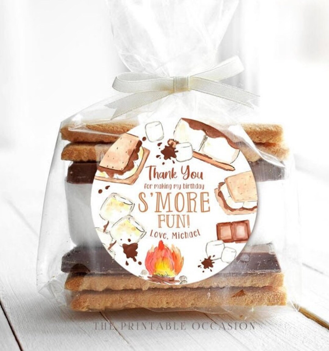 Editable Smores Birthday Thank You Tags Smore Favor Tags Smore Fun ...