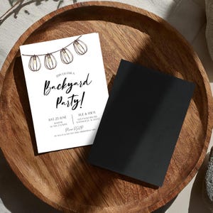 EDITABLE Rustic Backyard Party Invitation Template, Backyard Barbecue ...