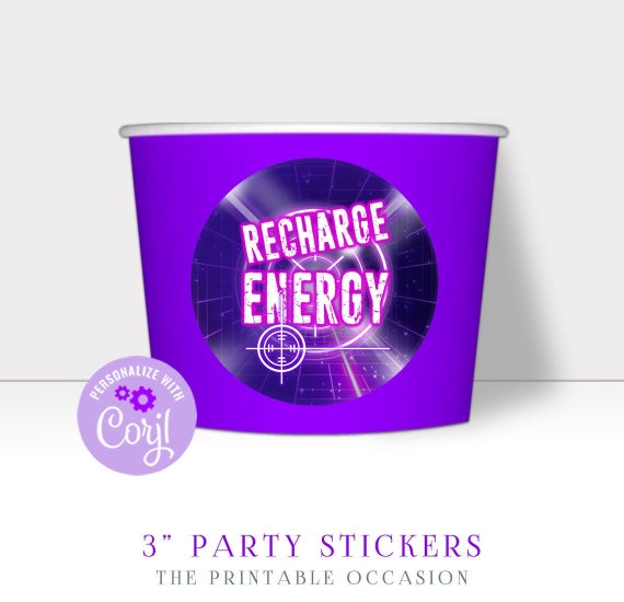 EDITABLE 3" Laser Tag Stickers, 3" Laser Tag Labels, Laser Tag Template ...