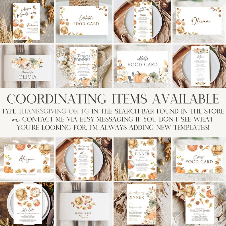 Editable Thanksgiving Food Tent Printable Thanksgiving Place Cards ...