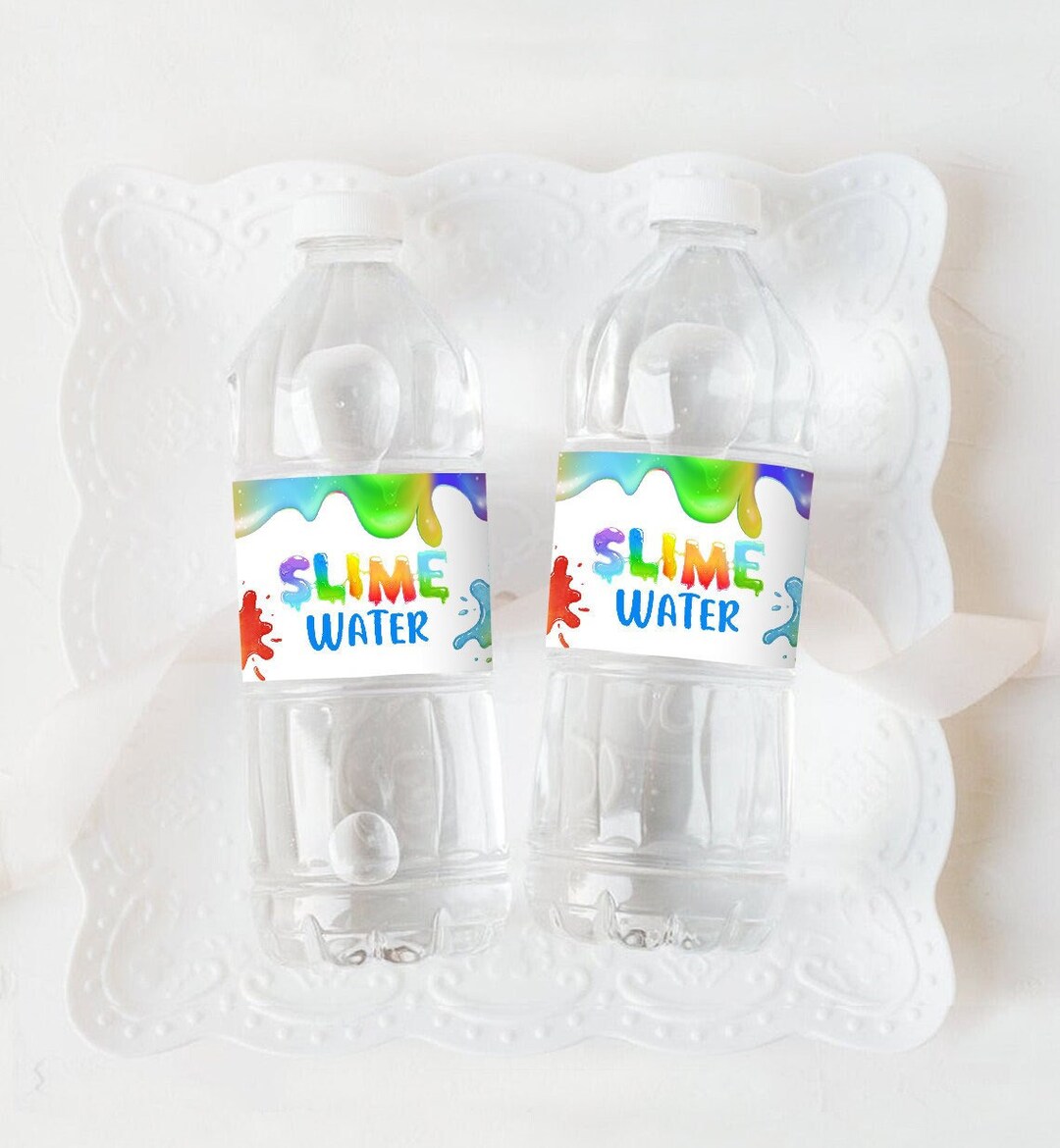 Printable Slime Birthday Party Water Bottle Labels Slime Craft Party ...