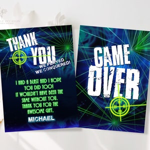 EDITABLE Laser Tag Invitation Bundle Neon Laser Tag Birthday Invitation ...