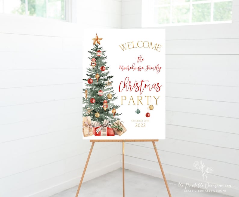 Christmas Welcome Sign Welcome Poster Printable Welcome - Etsy