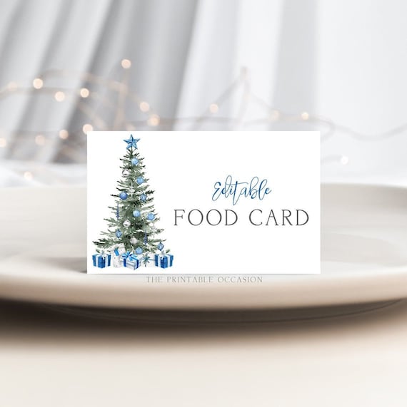 Christmas Food Label Template, Editable Christmas Food Tent Cards ...