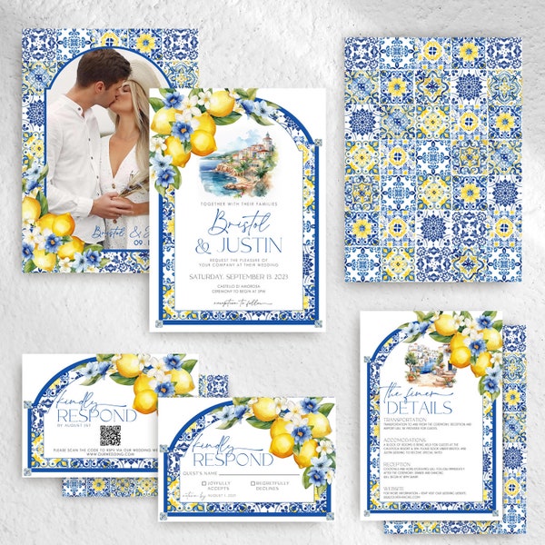 Mediterranean Tile Wedding Invitation - Etsy