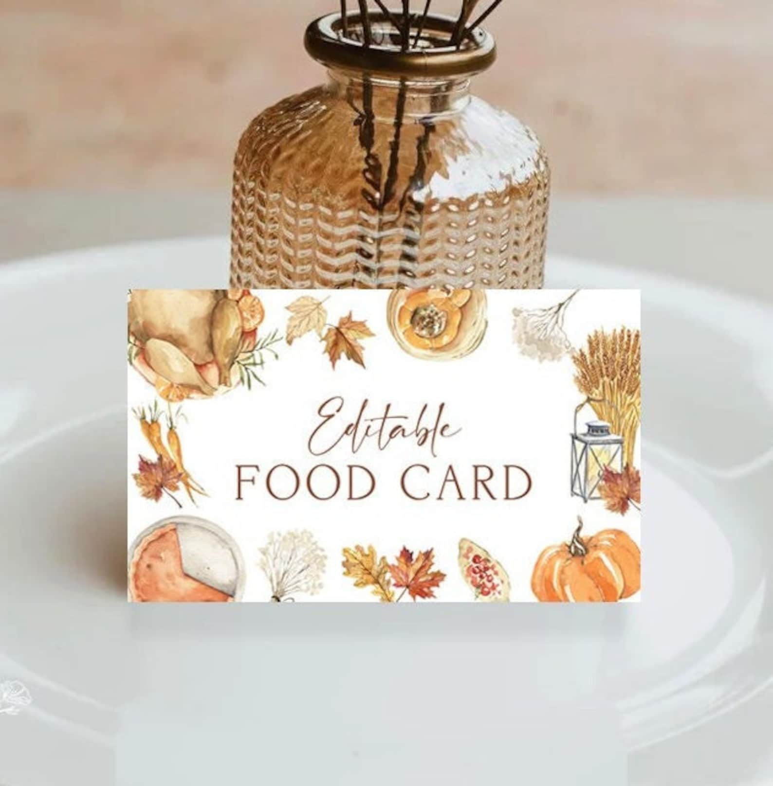 Editable Thanksgiving Food Tent Printable Thanksgiving Table Décor ...