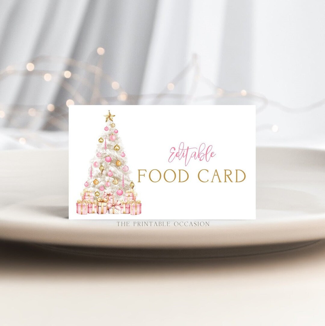 Editable Christmas Buffet Labels Printable Holiday Food Cards Christmas ...