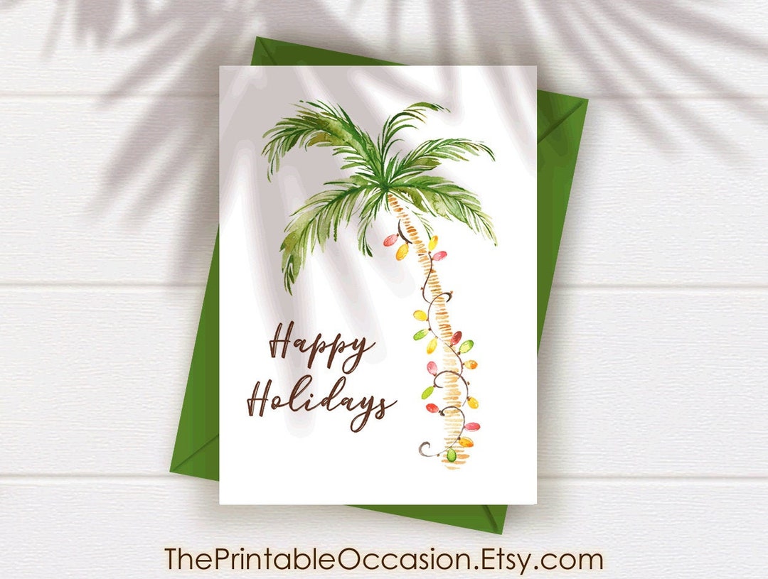 Tropical Christmas Card Christmas Card Cute Holiday Card - Etsy